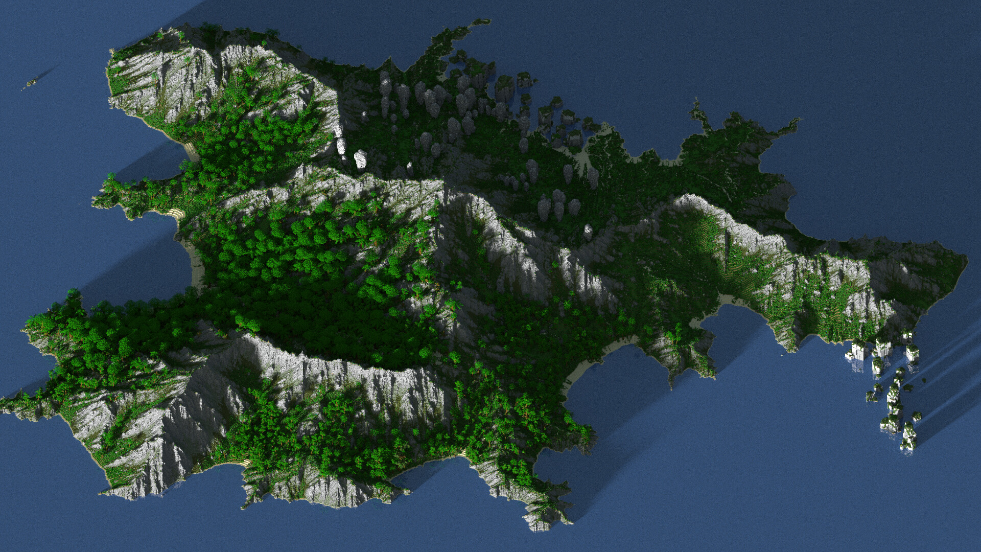 Tropical paradise - 2000x2000 WorldMachine Minecraft Map