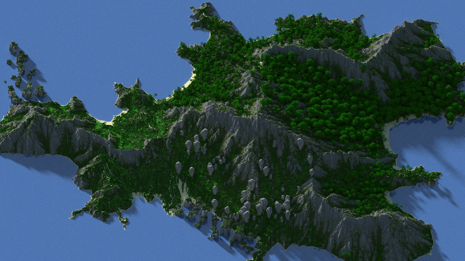Tropical paradise - 2000x2000 WorldMachine Minecraft Map
