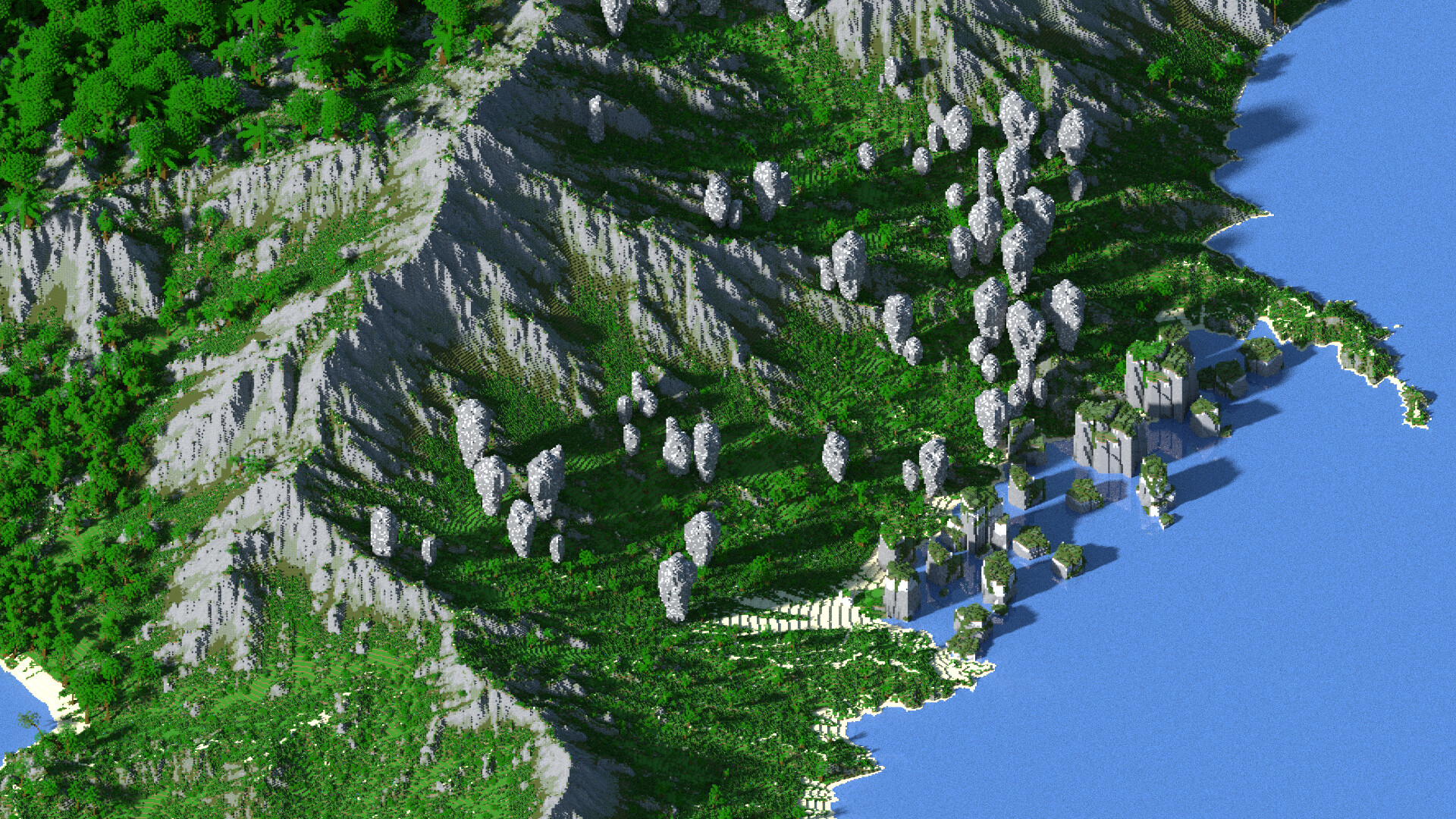 Tropical paradise - 2000x2000 WorldMachine Minecraft Map