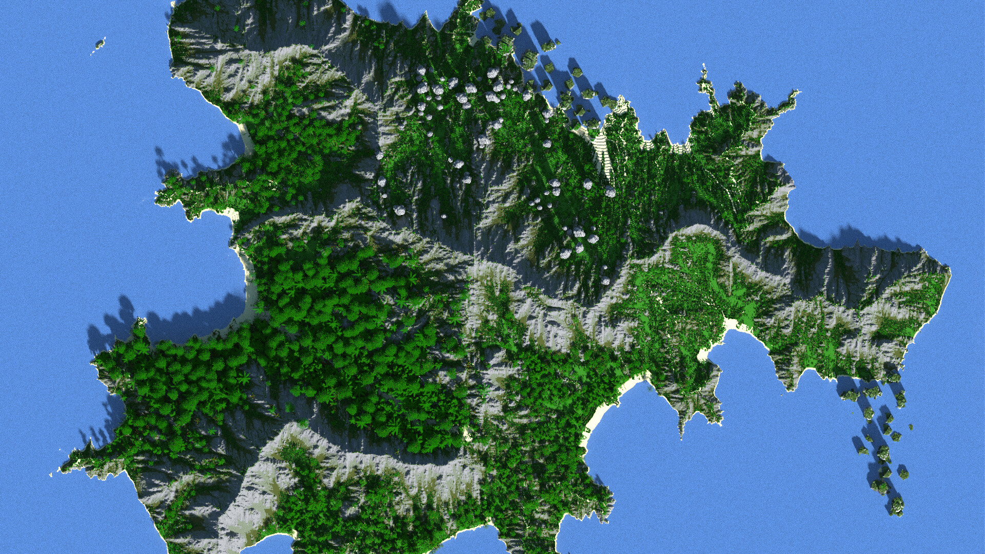 Tropical paradise - 2000x2000 WorldMachine Minecraft Map