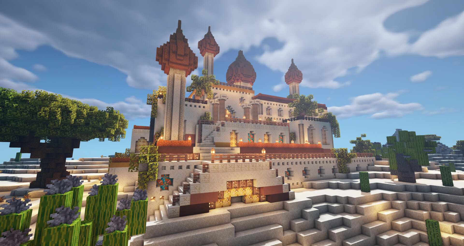 Saharan Landscape- Mountain, Temple and Resort Minecraft Map
