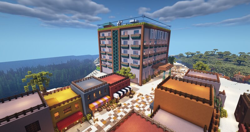 Saharan Landscape- Mountain, Temple and Resort Minecraft Map