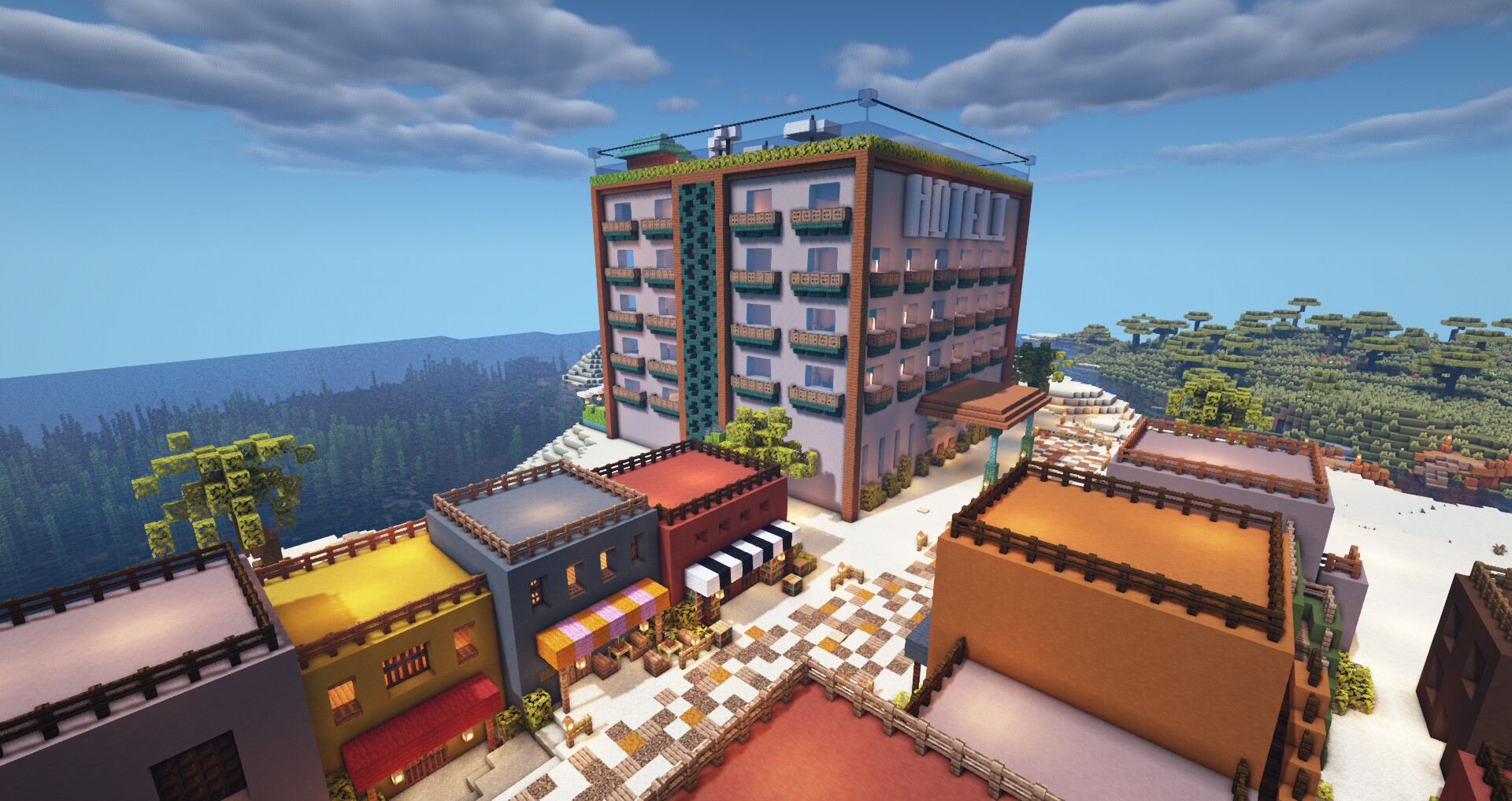 Saharan Landscape- Mountain, Temple and Resort Minecraft Map