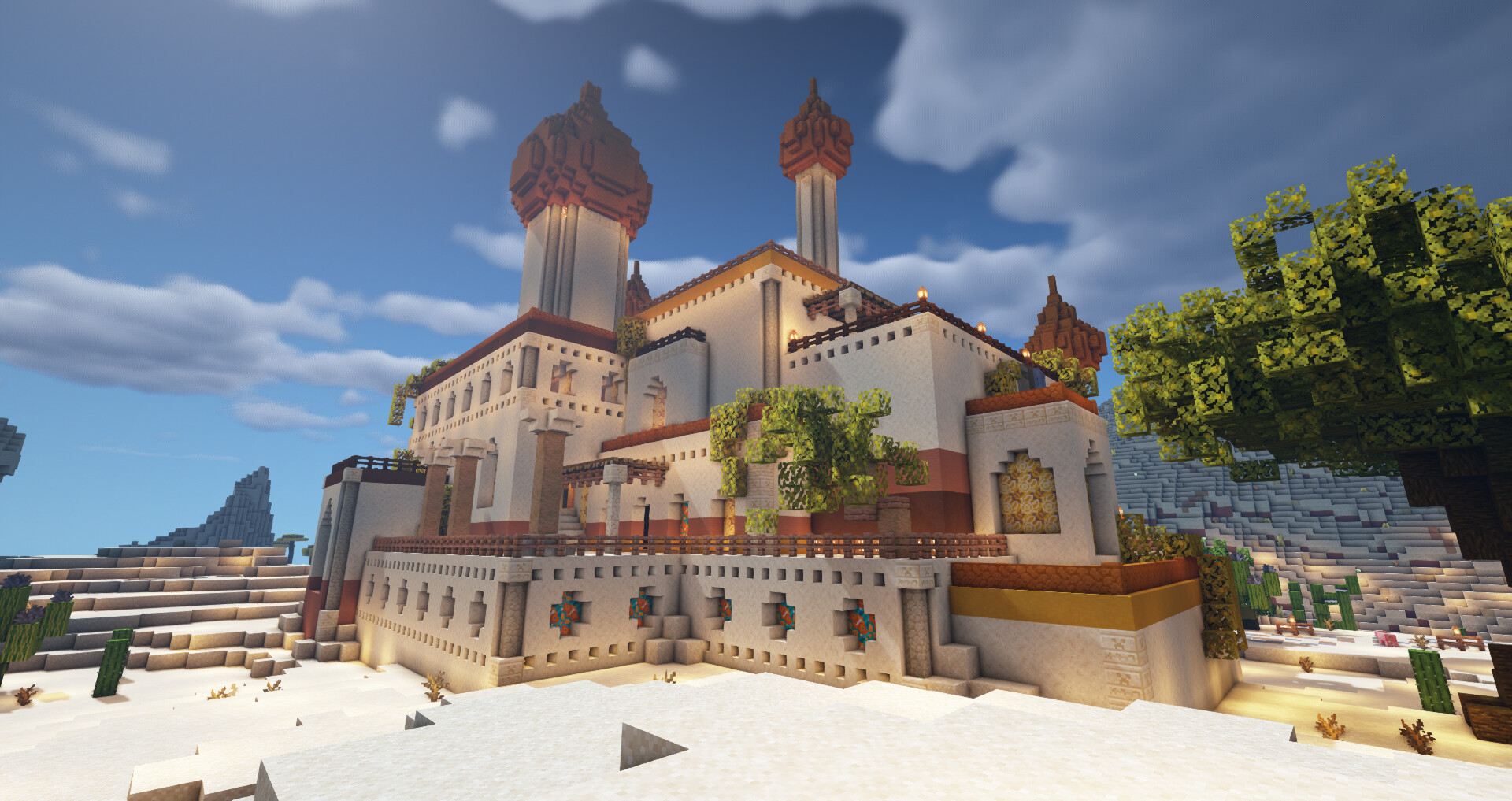 Saharan Landscape- Mountain, Temple and Resort Minecraft Map