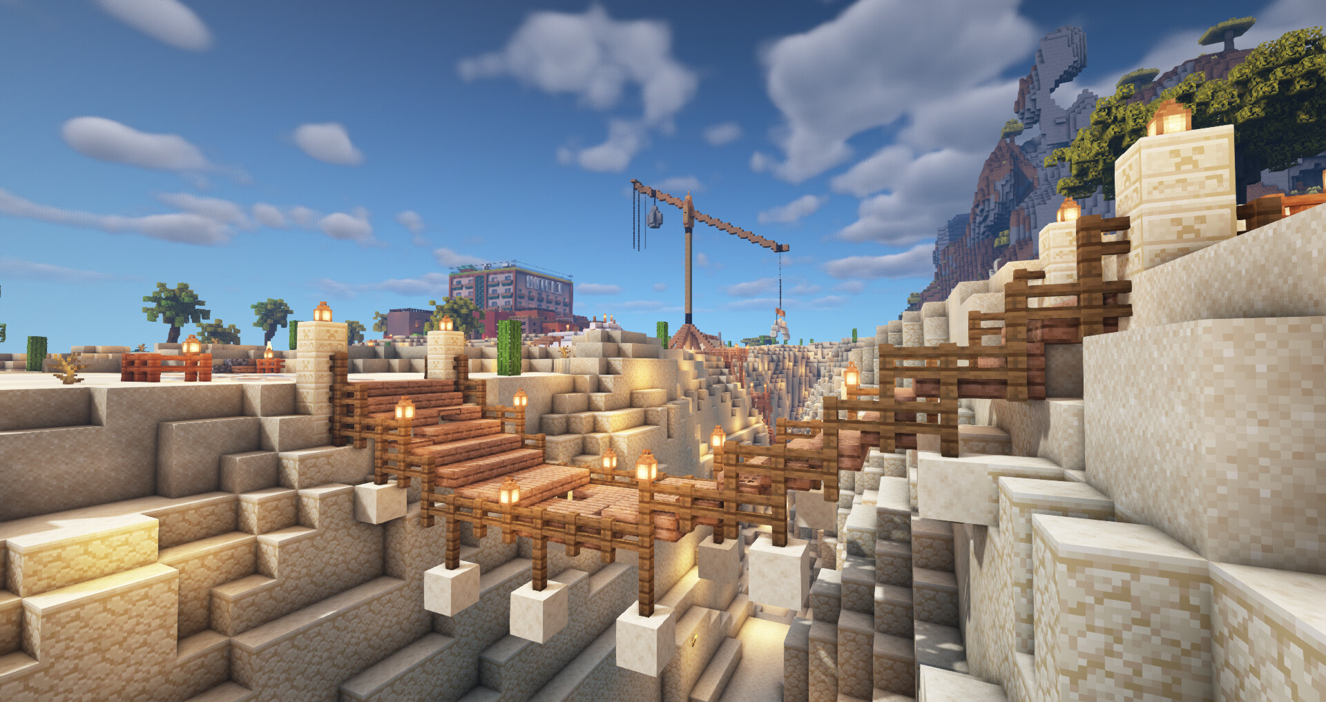 Saharan Landscape- Mountain, Temple and Resort Minecraft Map