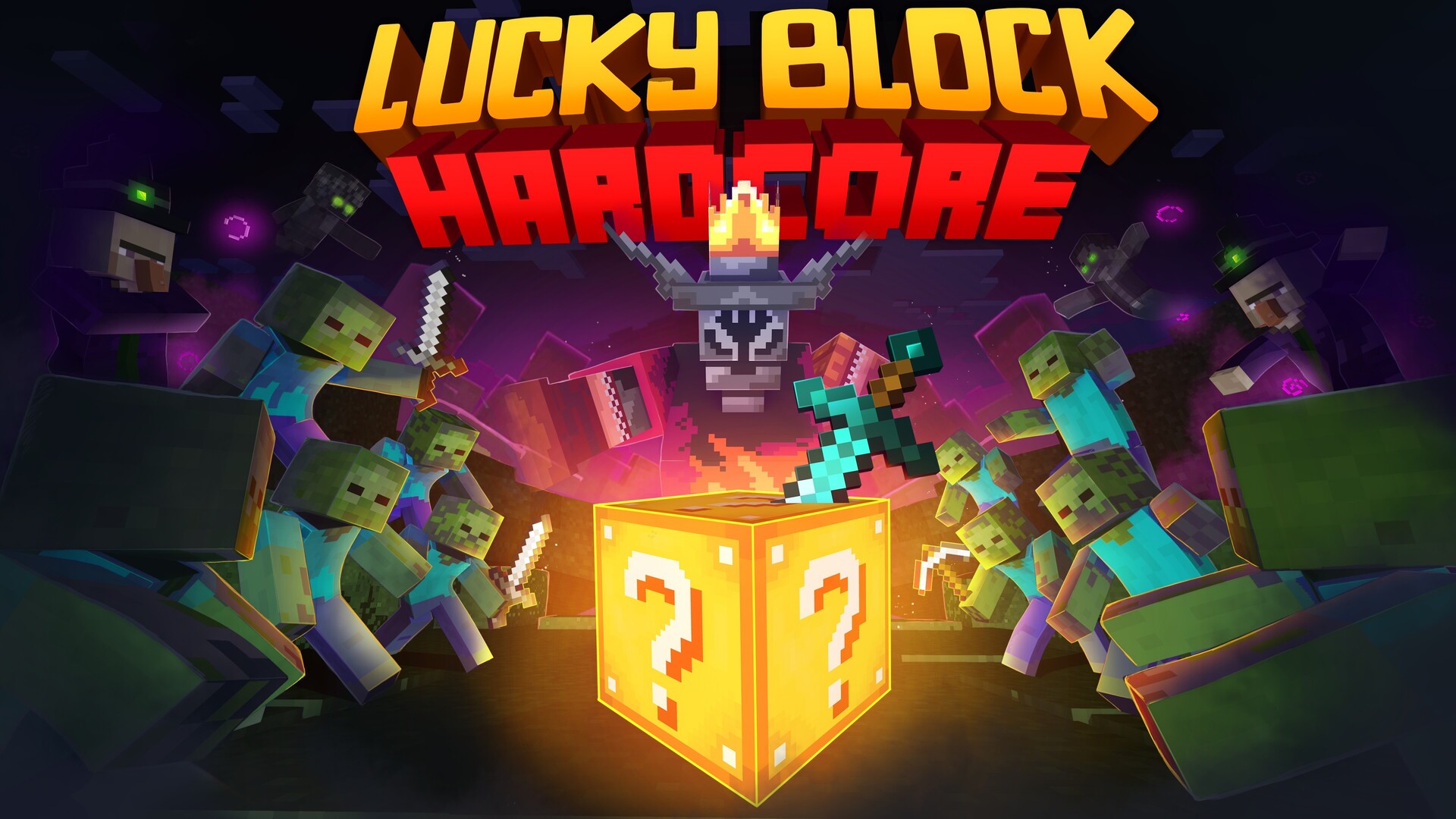 Lucky Block Hardcore - Custom Survival Map with over 15 Random Crazy ...
