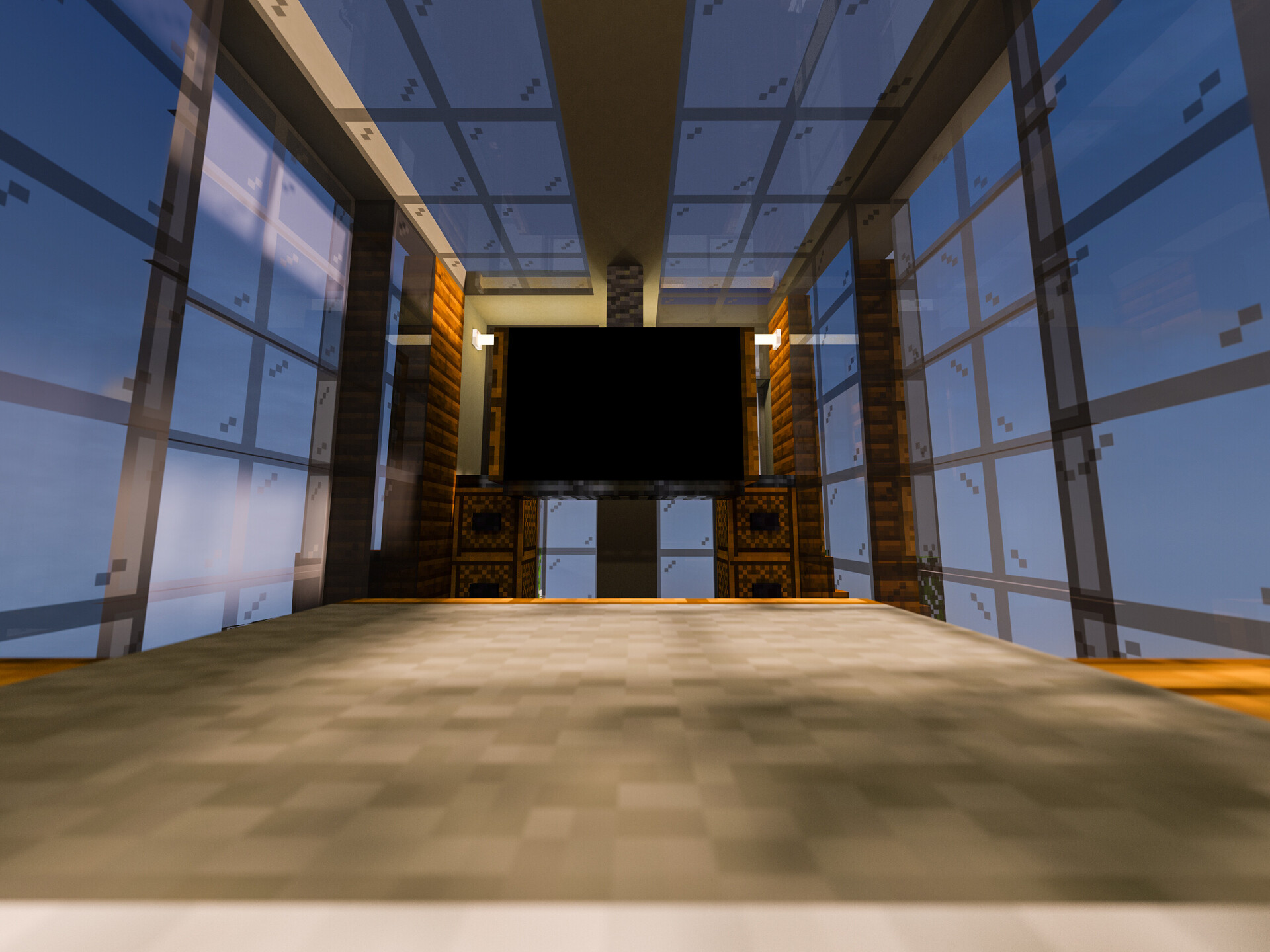 One Chunk Modern Cabin Minecraft Map