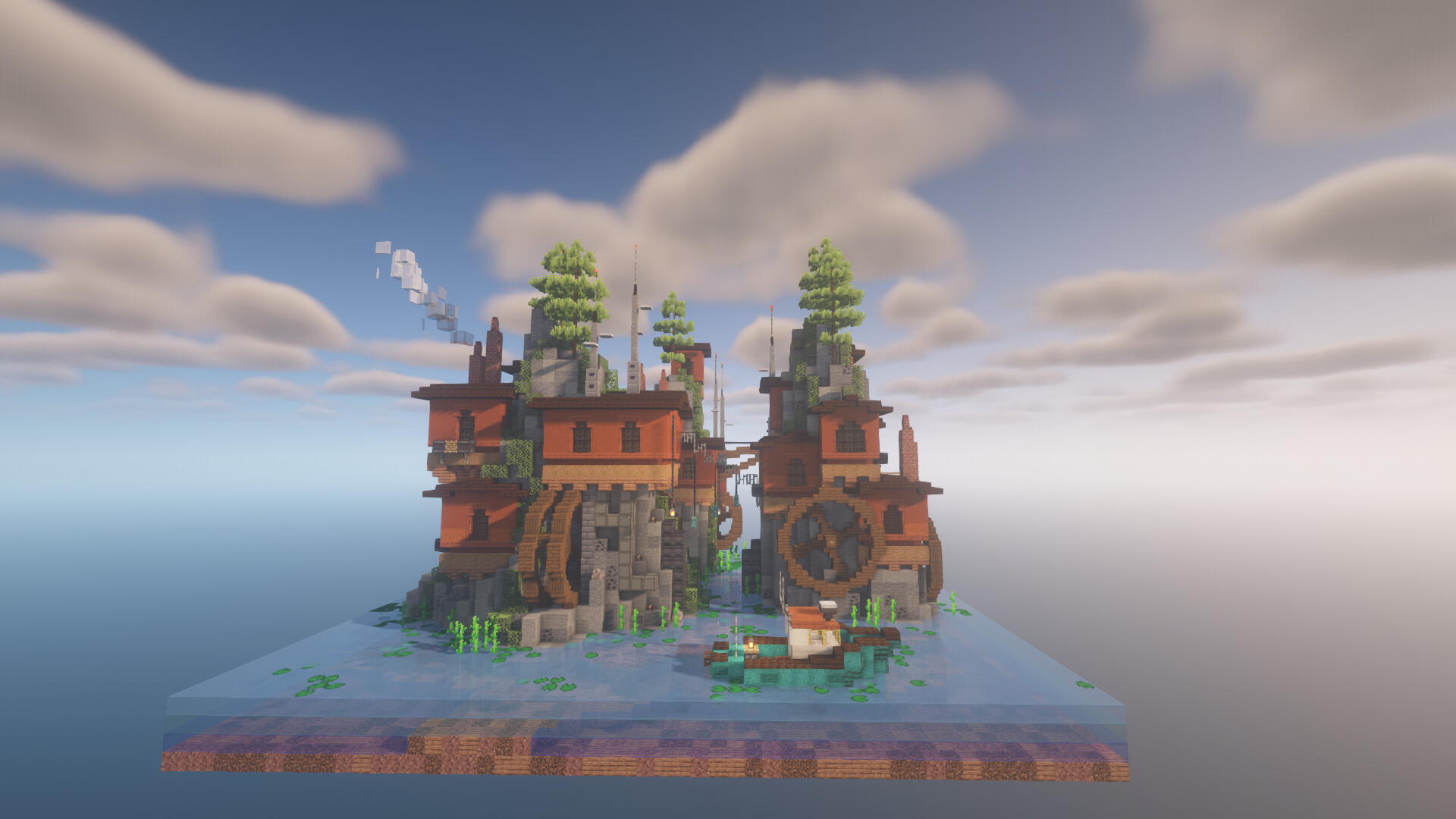 Small steampunk town Minecraft Map