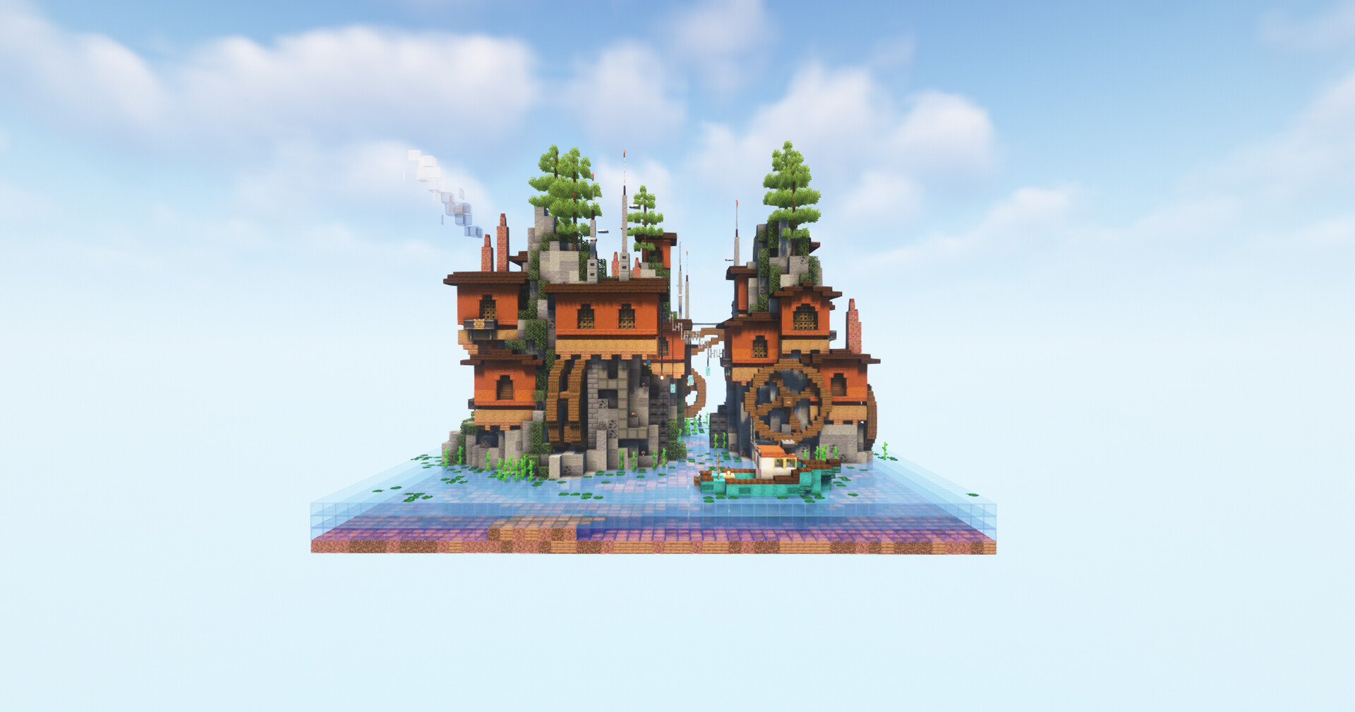 Small steampunk town Minecraft Map