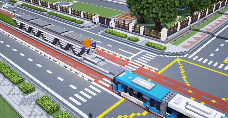 Transjakarta Bus Rapid Transit (Bus Stop Included) Minecraft Map