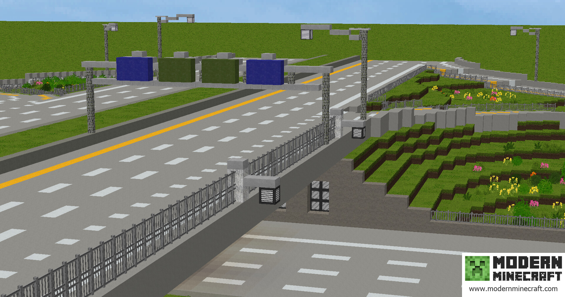 Modern New Roads, Intersection, Highways #1 Minecraft Map