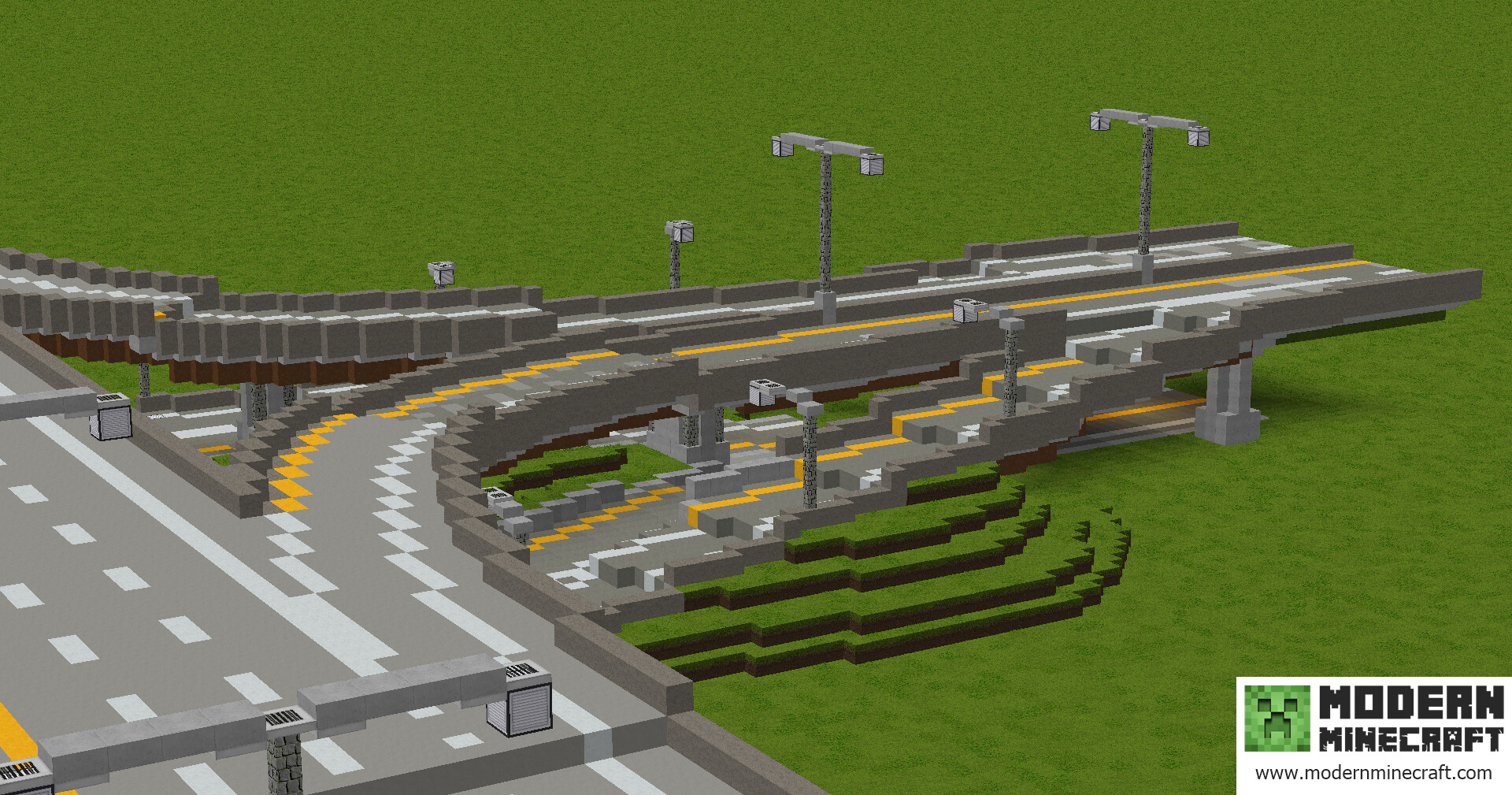 Modern New Roads, Intersection, Highways #2 Minecraft Map