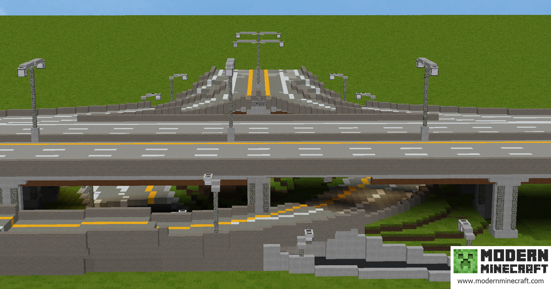 Modern New Roads, Intersection, Highways #2 Minecraft Map