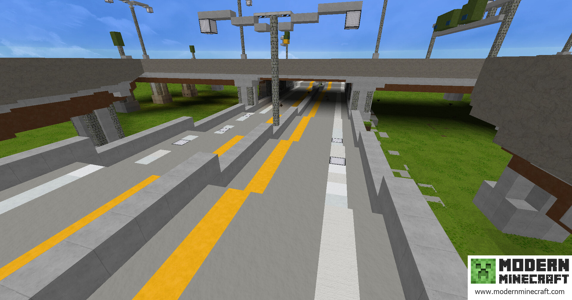 Modern New Roads, Intersection, Highways #3 Minecraft Map