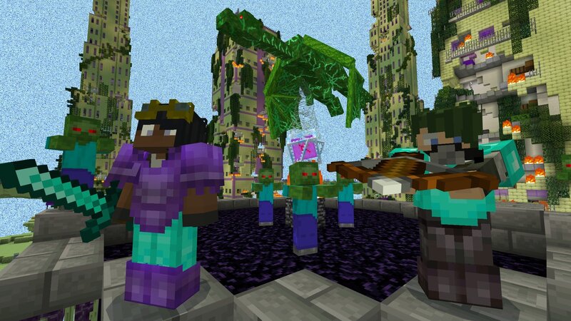 One Block Zombies - Custom Survival Map with New Zombies! Minecraft Map