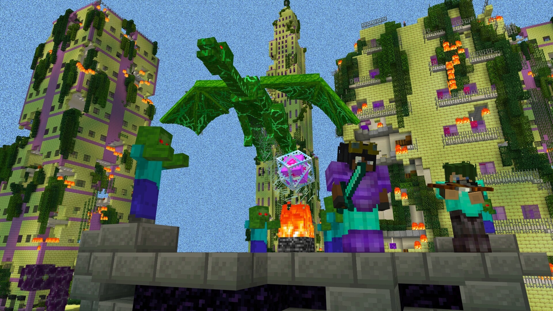 One Block Zombies - Custom Survival Map with New Zombies! Minecraft Map