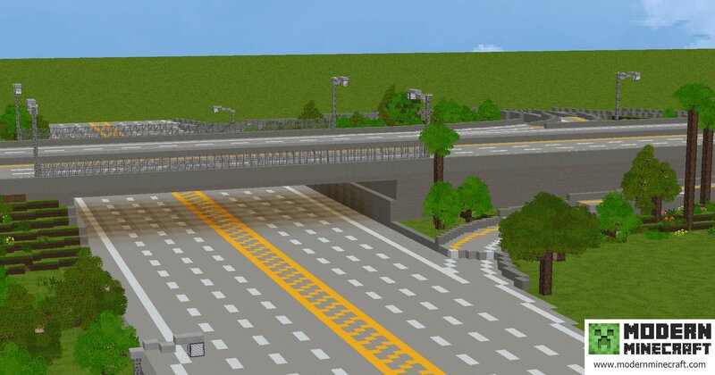 Modern New Roads, Intersection, Highways #4 Minecraft Map
