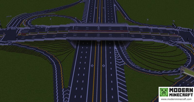 Modern New Roads, Intersection, Highways #5 Minecraft Map