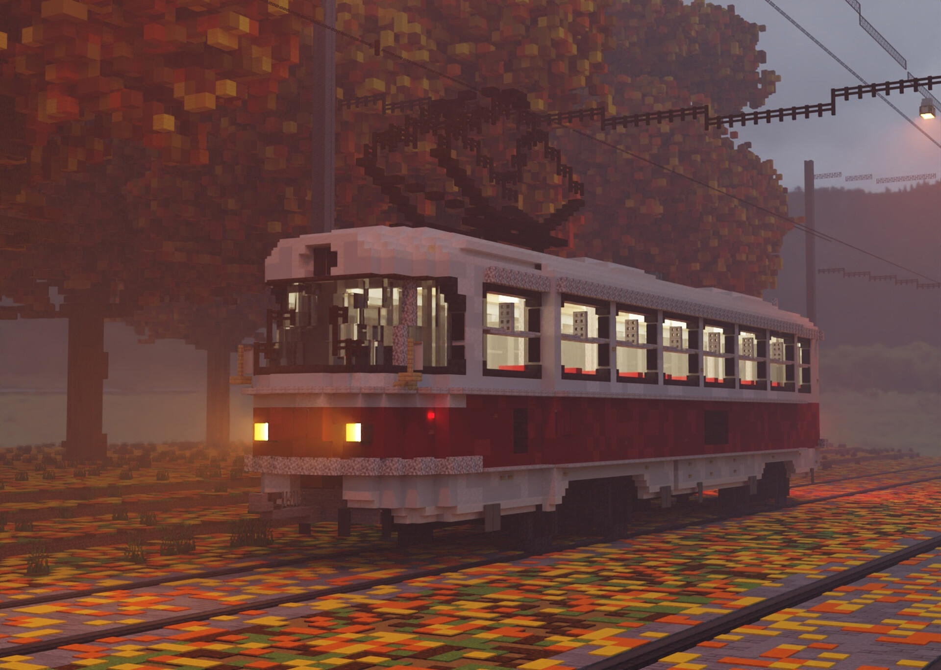 Autumn tram tatra t3 + download Minecraft Map