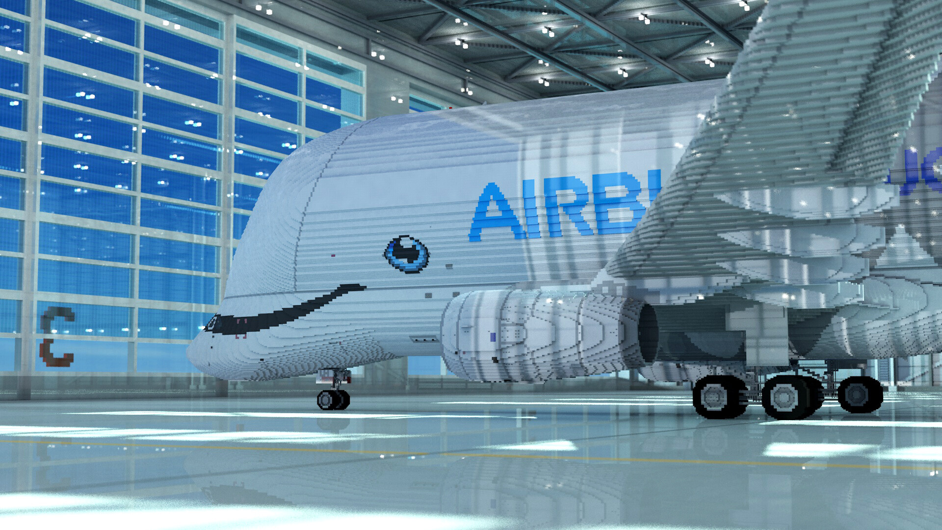 10:1 scale Airbus Beluga XL Minecraft Map