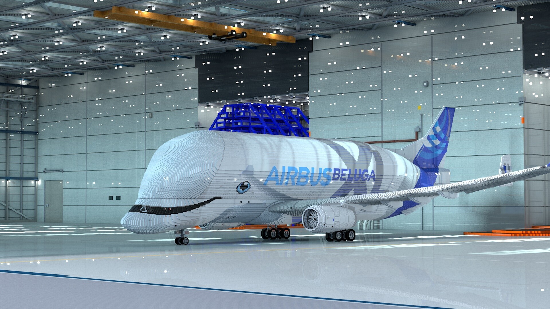 10:1 scale Airbus Beluga XL Minecraft Map