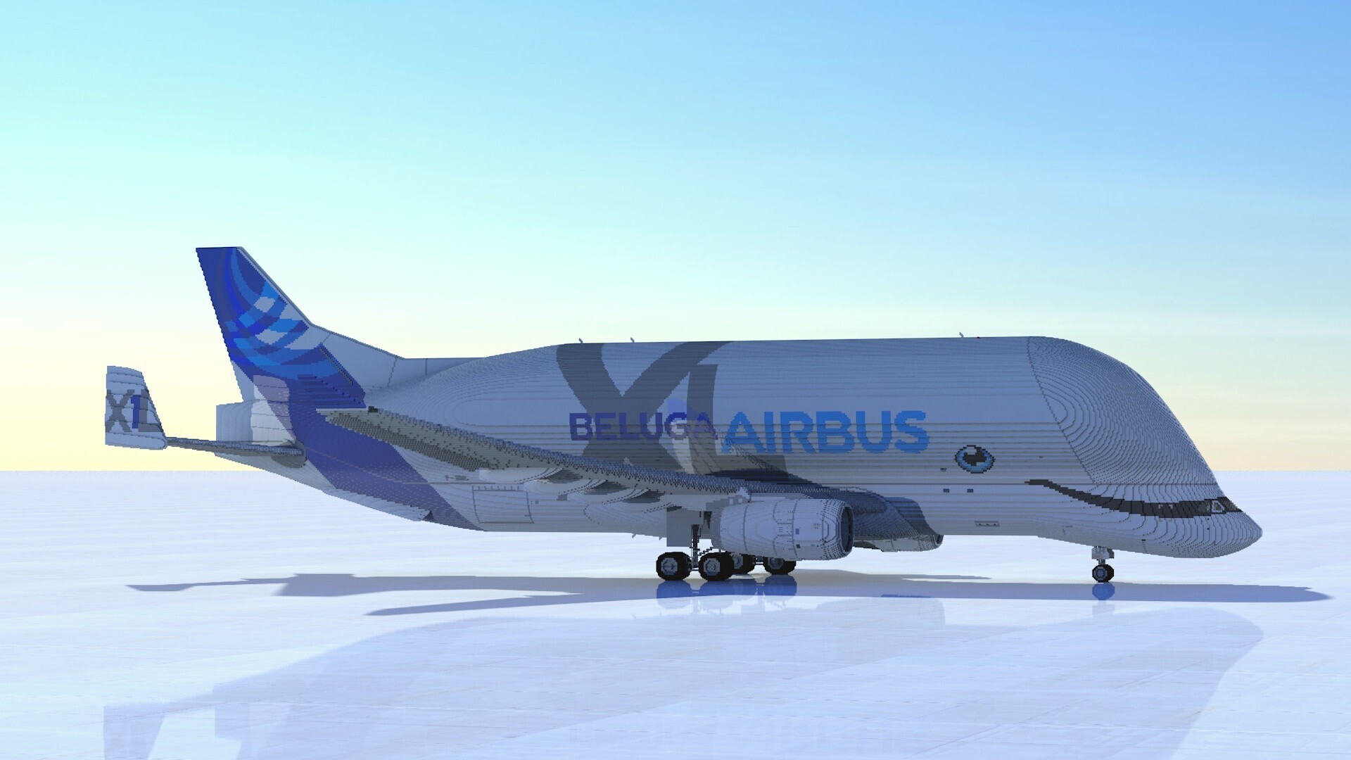 10:1 scale Airbus Beluga XL Minecraft Map