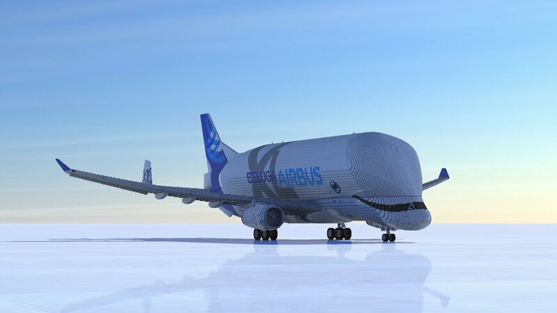 10:1 scale Airbus Beluga XL Minecraft Map