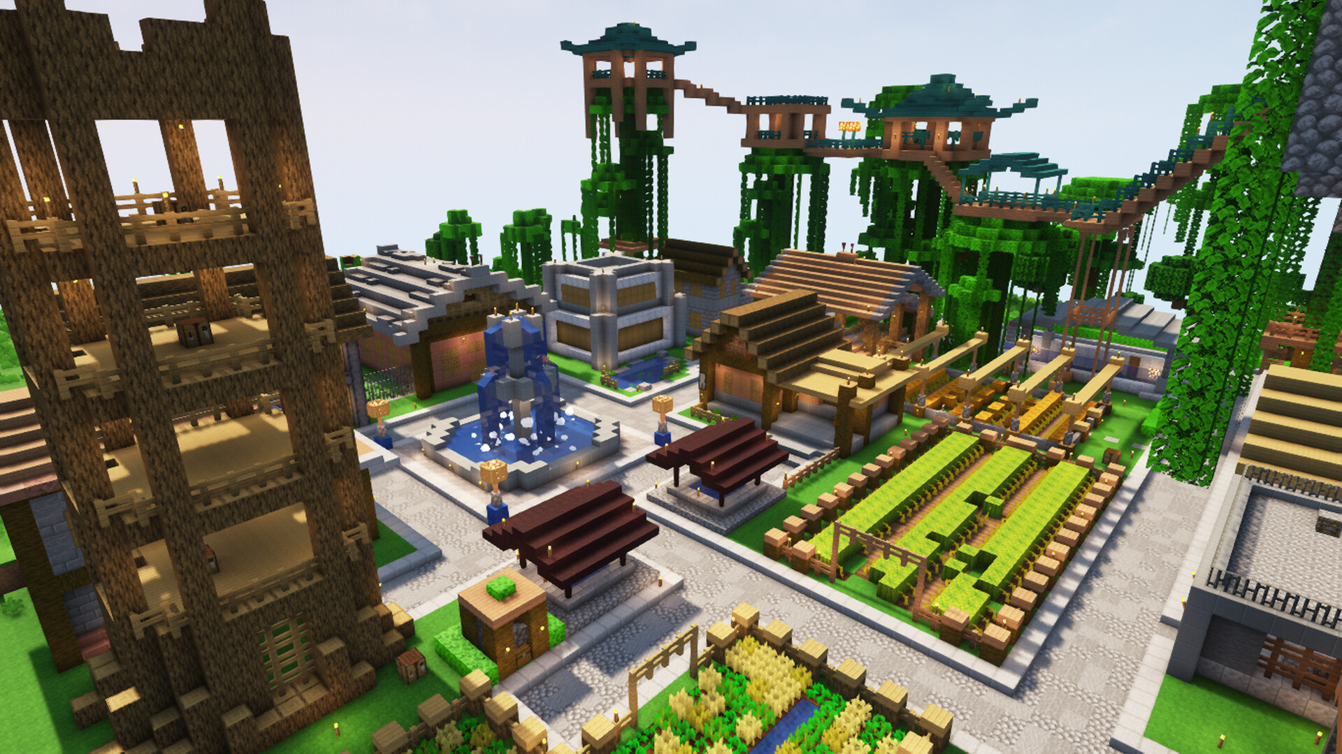Superflat Jungle Survival Base Minecraft Map