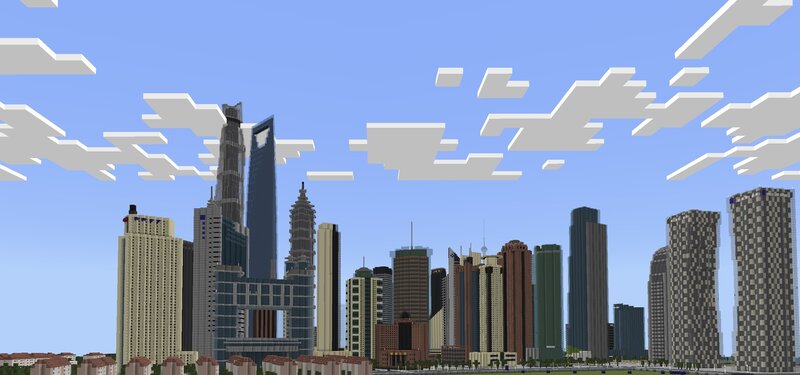 Skyline of Shanghai, China (1:3 scaled size, bedrock downloadable ...