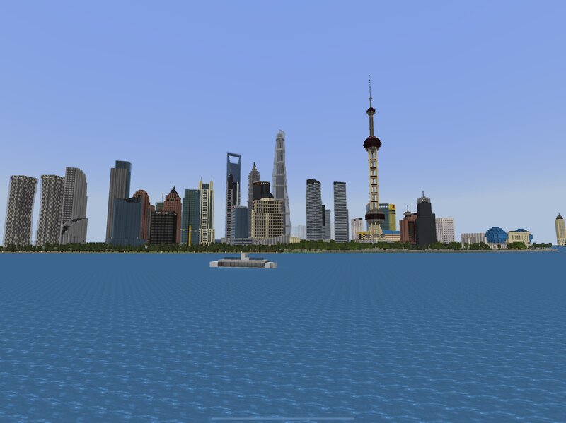 Skyline of Shanghai, China (1:3 scaled size, bedrock downloadable ...