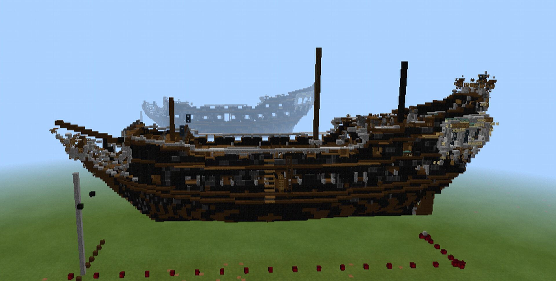 The black pearl 2:1 from Pirates of the Caribbean Minecraft Map
