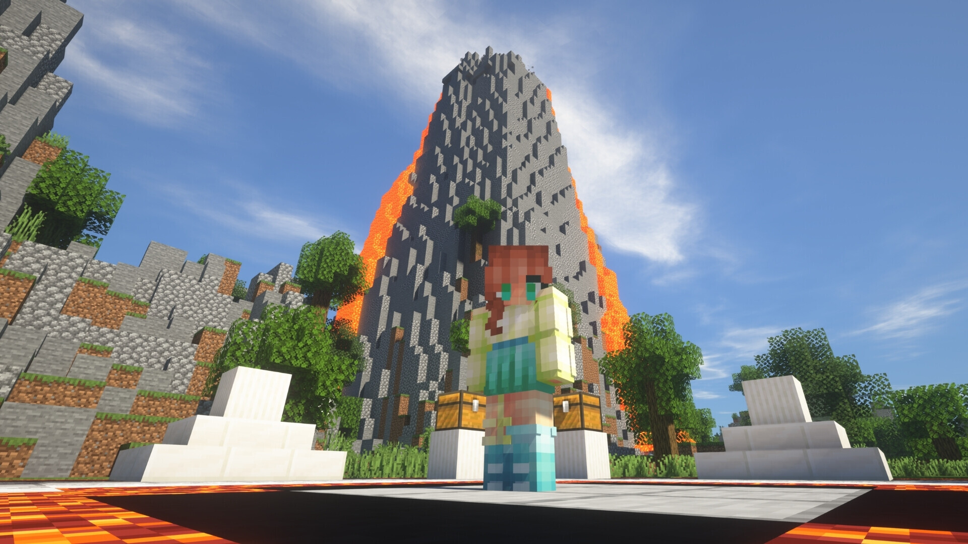 Volcano Island Hub - Java, Bedrock + schematic Minecraft Map