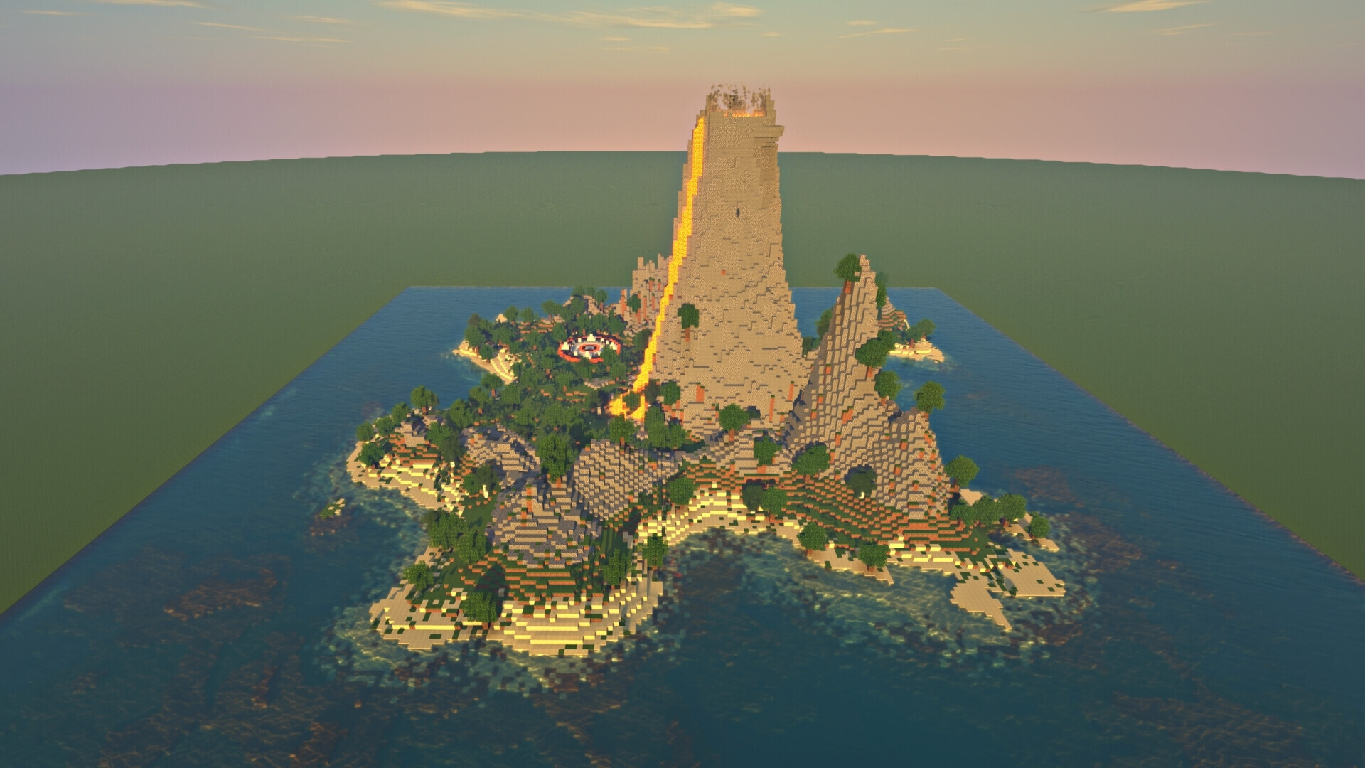 Volcano Island Hub - Java, Bedrock + schematic Minecraft Map