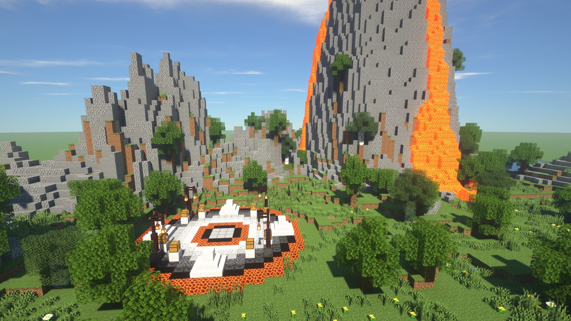 Volcano Island Hub - Java, Bedrock + schematic Minecraft Map