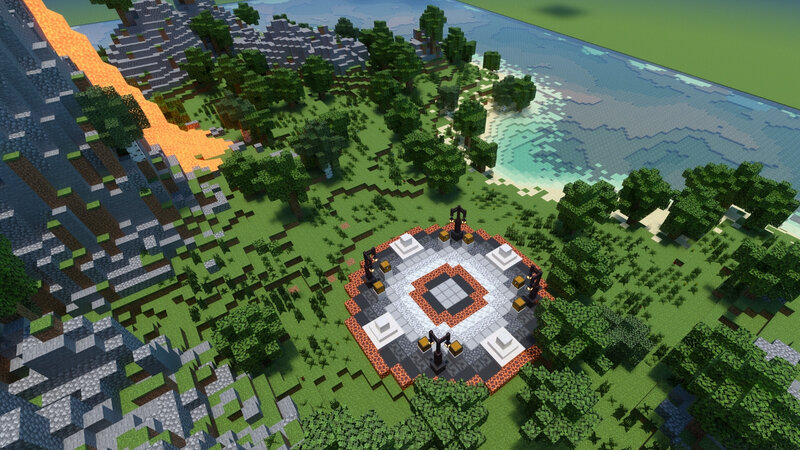 Volcano Island Hub - Java, Bedrock + schematic Minecraft Map