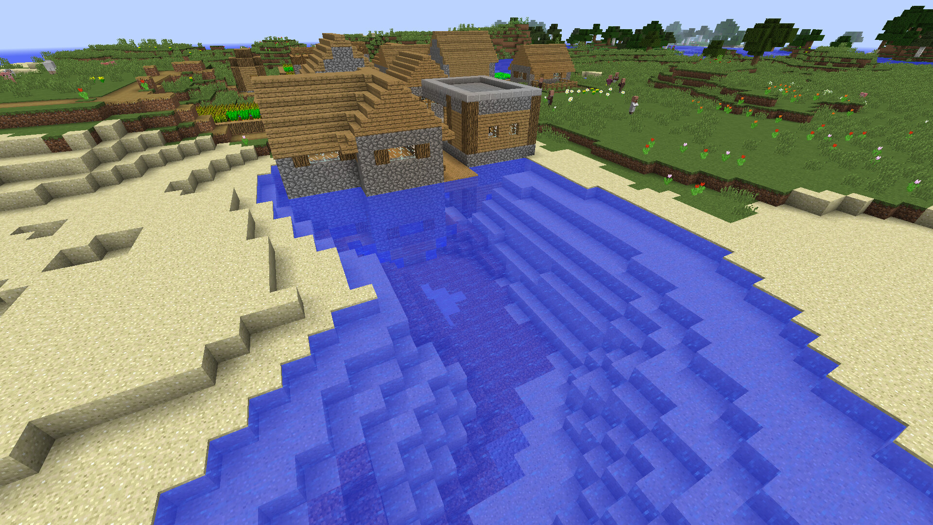 Upside Down World series Part 3: Mirrored River Village Minecraft Map