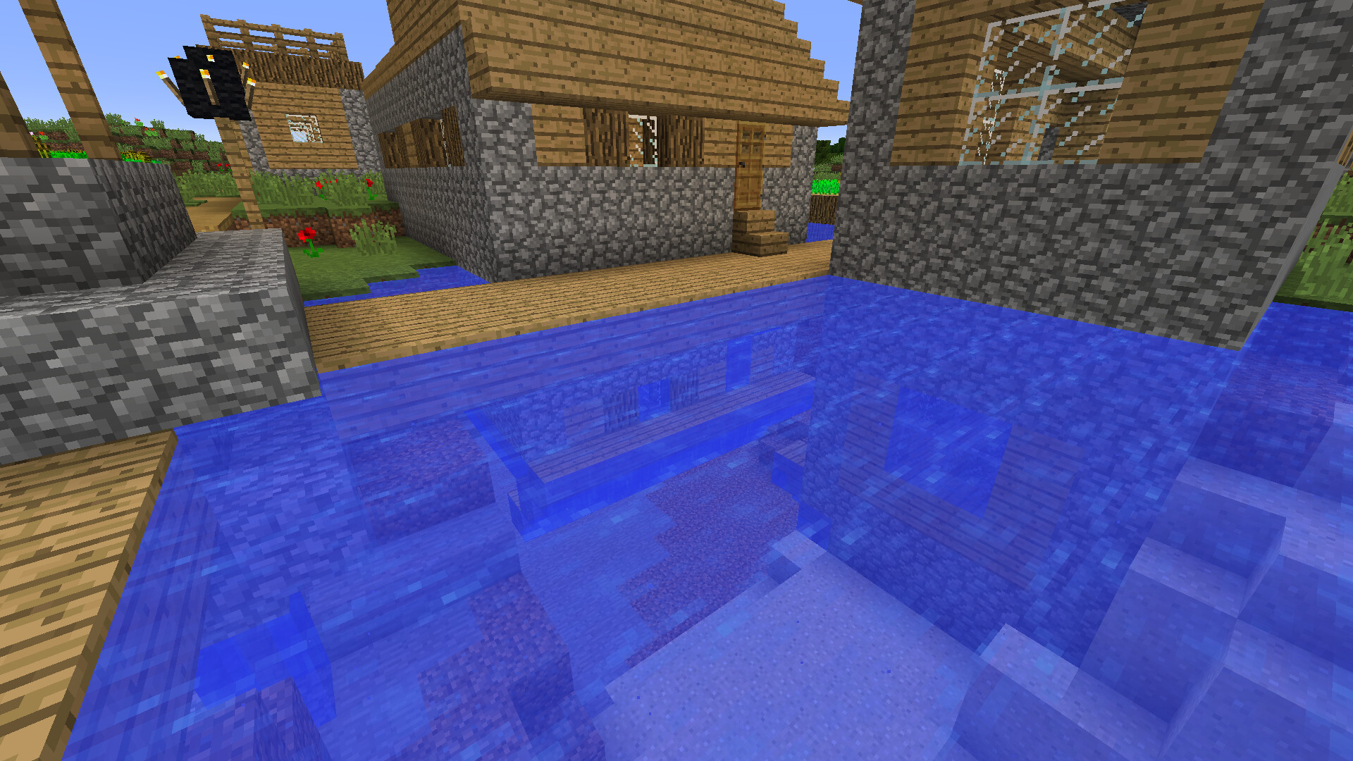 Upside Down World series Part 3: Mirrored River Village Minecraft Map