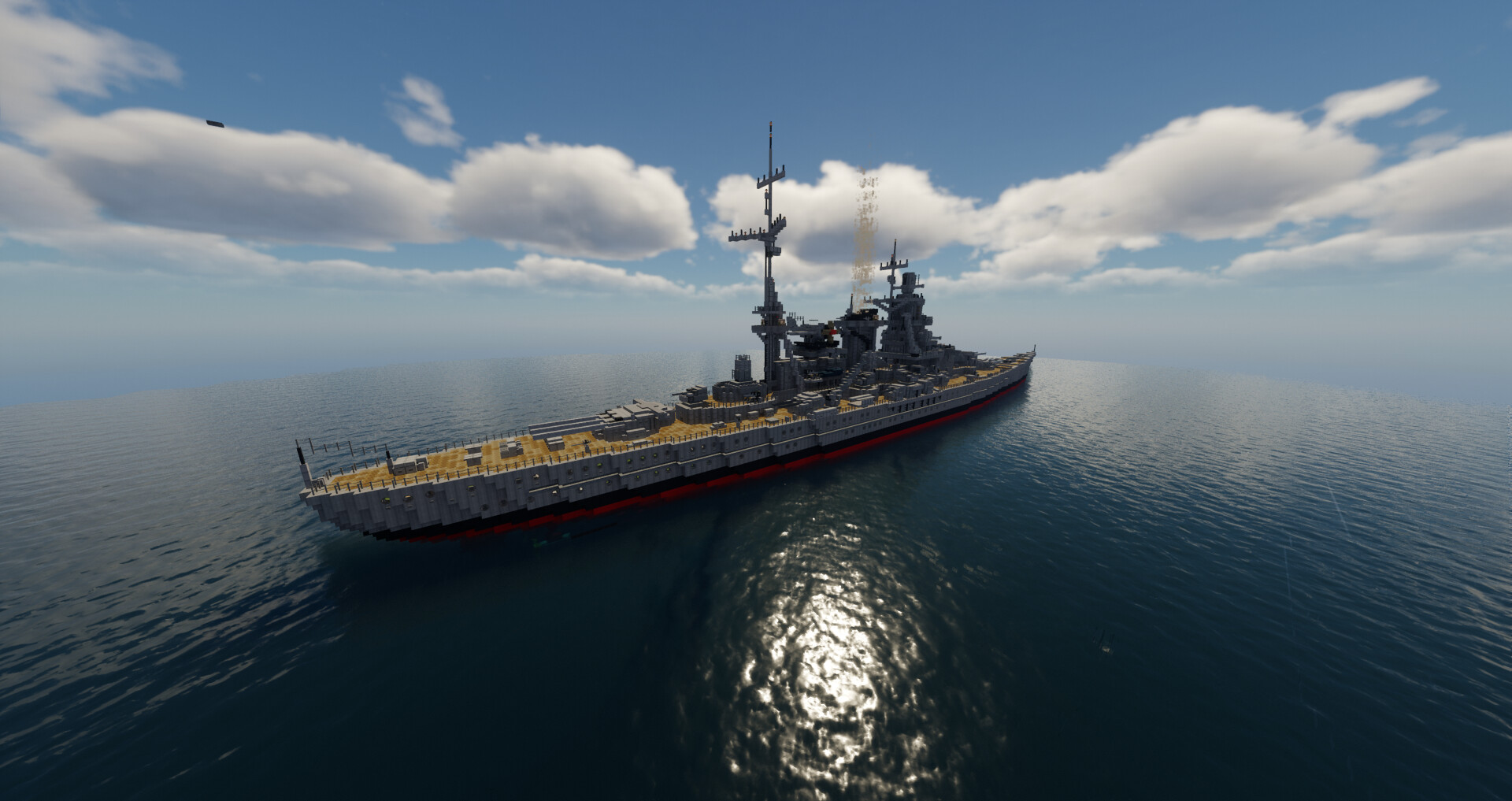 1:1 Scale German Battle Cruiser Scharnhorst Minecraft Map