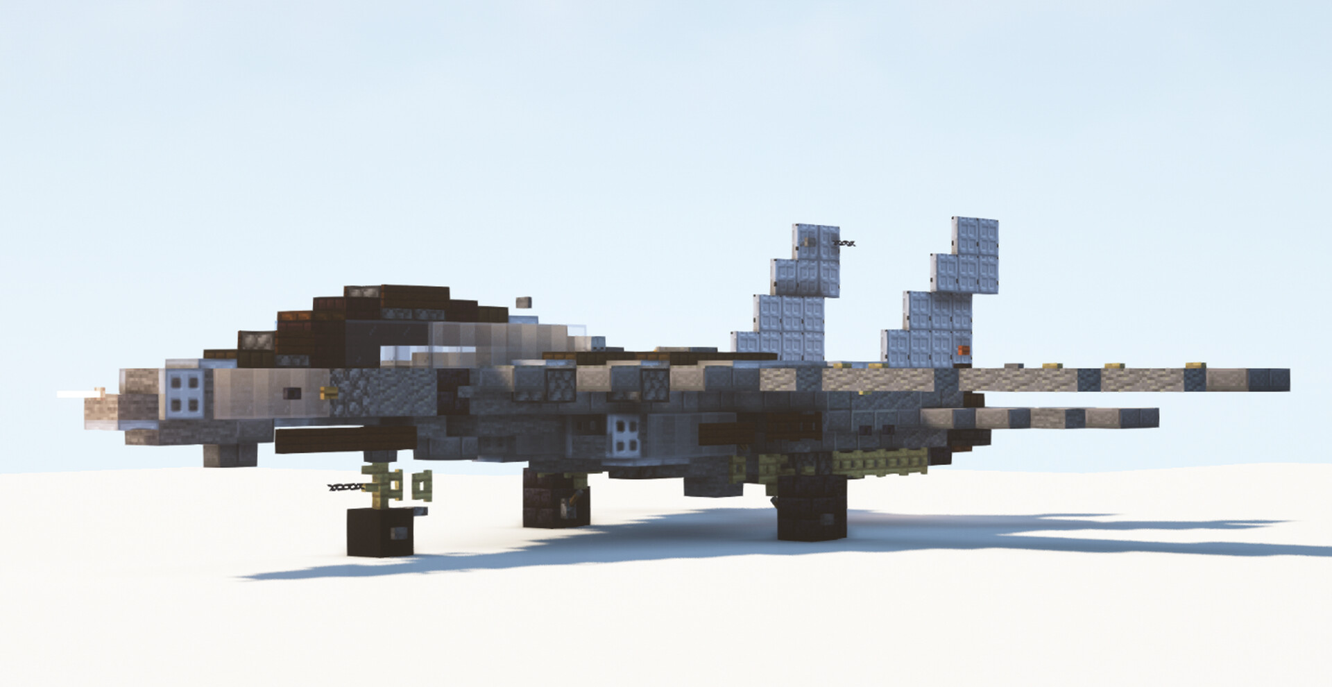 1.5:1 Scale F-14A Tomcat Variable-Sweep Wing Fighter Minecraft Map