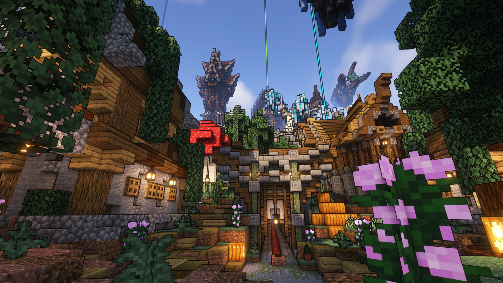 Three Towers with Treasure Hunt - Survival World Minecraft Map