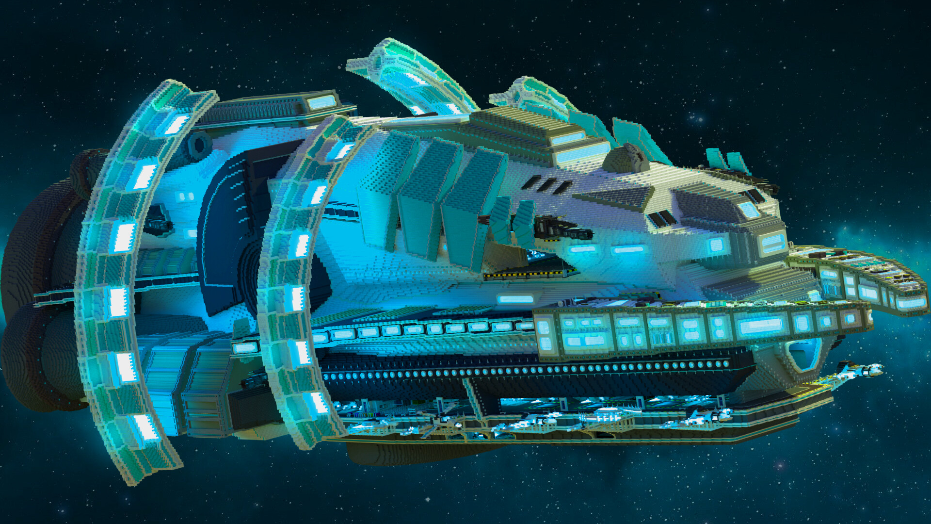 Voyager-X Spaceship (4.4 Million blocks, 756 blocks long) Minecraft Map