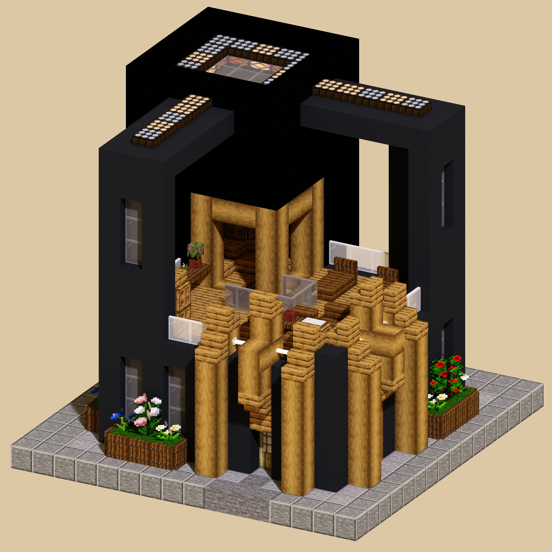 One Chunk Modern Artsy House Minecraft Map