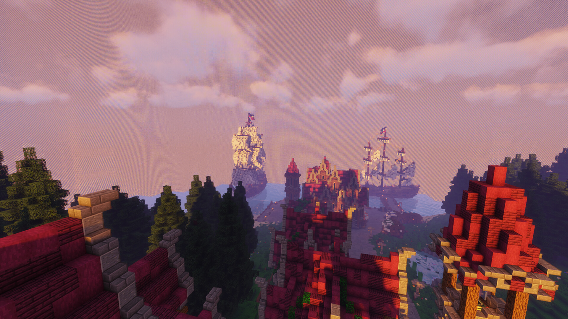 medieval island harbour Minecraft Map