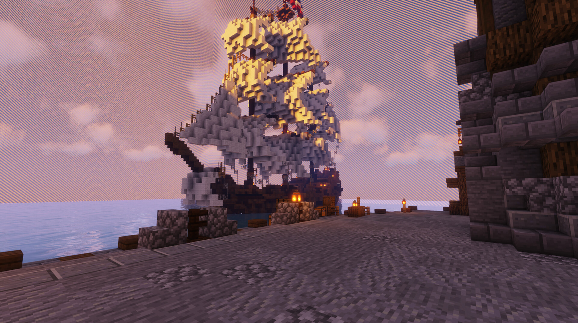 medieval island harbour Minecraft Map