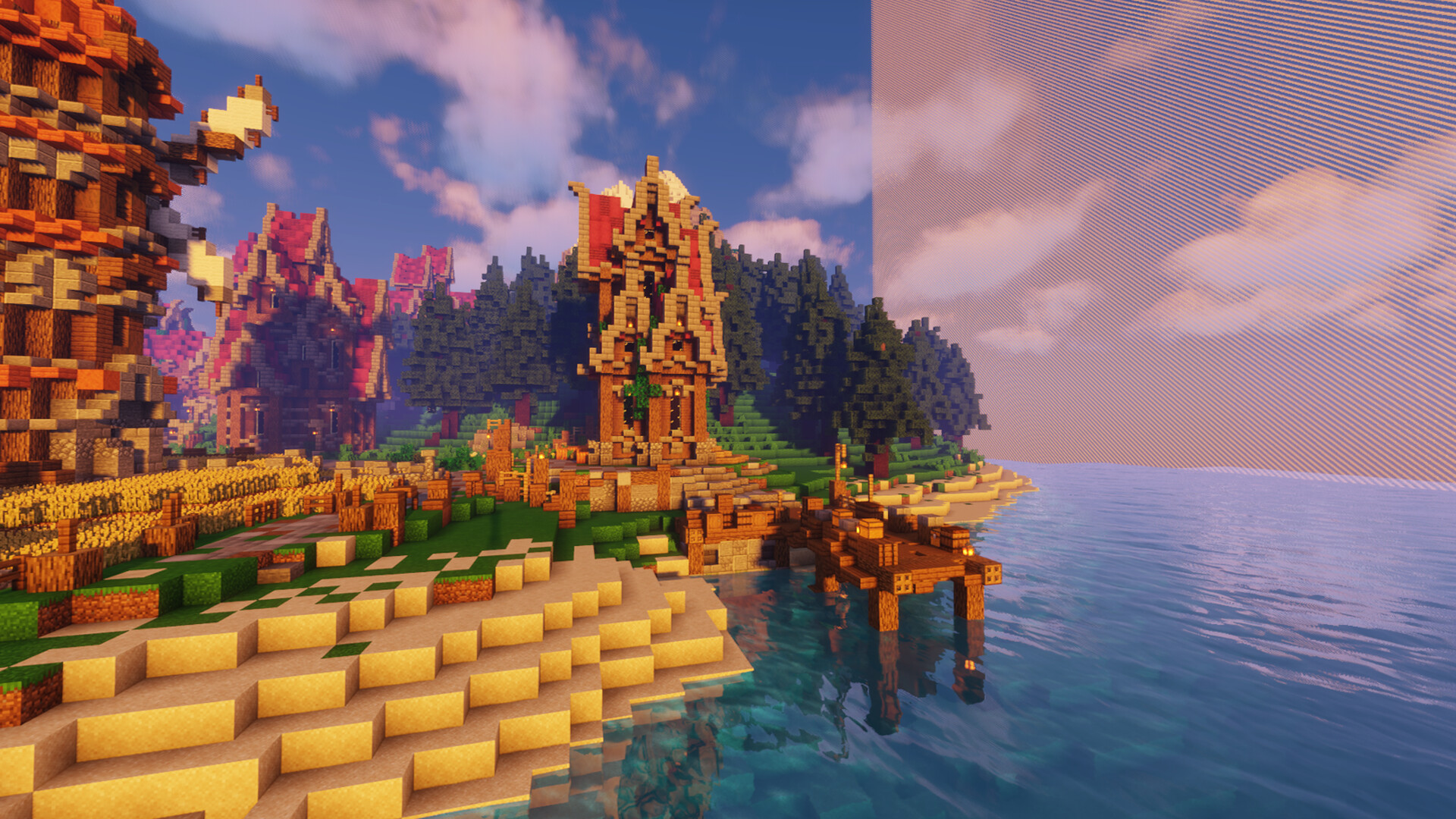 medieval island harbour Minecraft Map