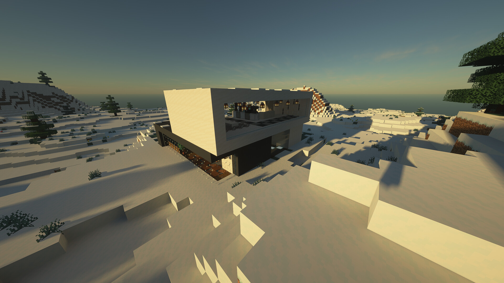 Luxury Winter Modern House Minecraft Map