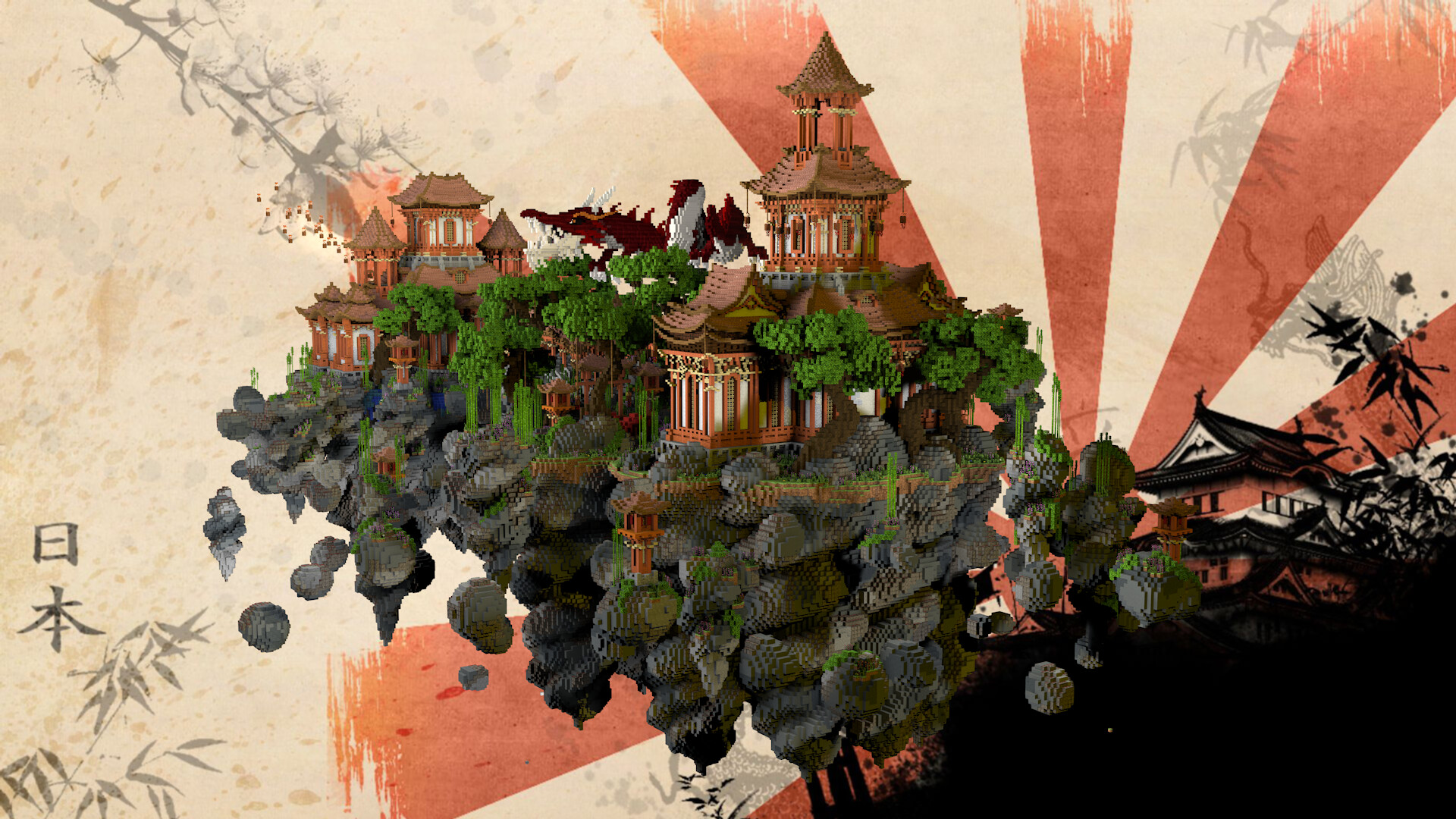 Japan Skyblock Spawn Minecraft Map