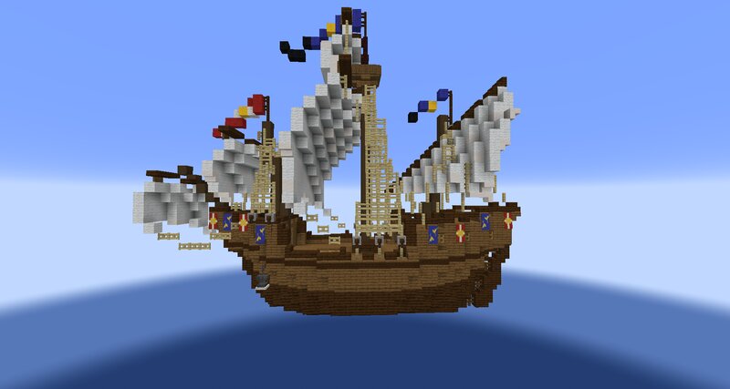 Medieval Ship Roundship "Stormflod" Minecraft Map