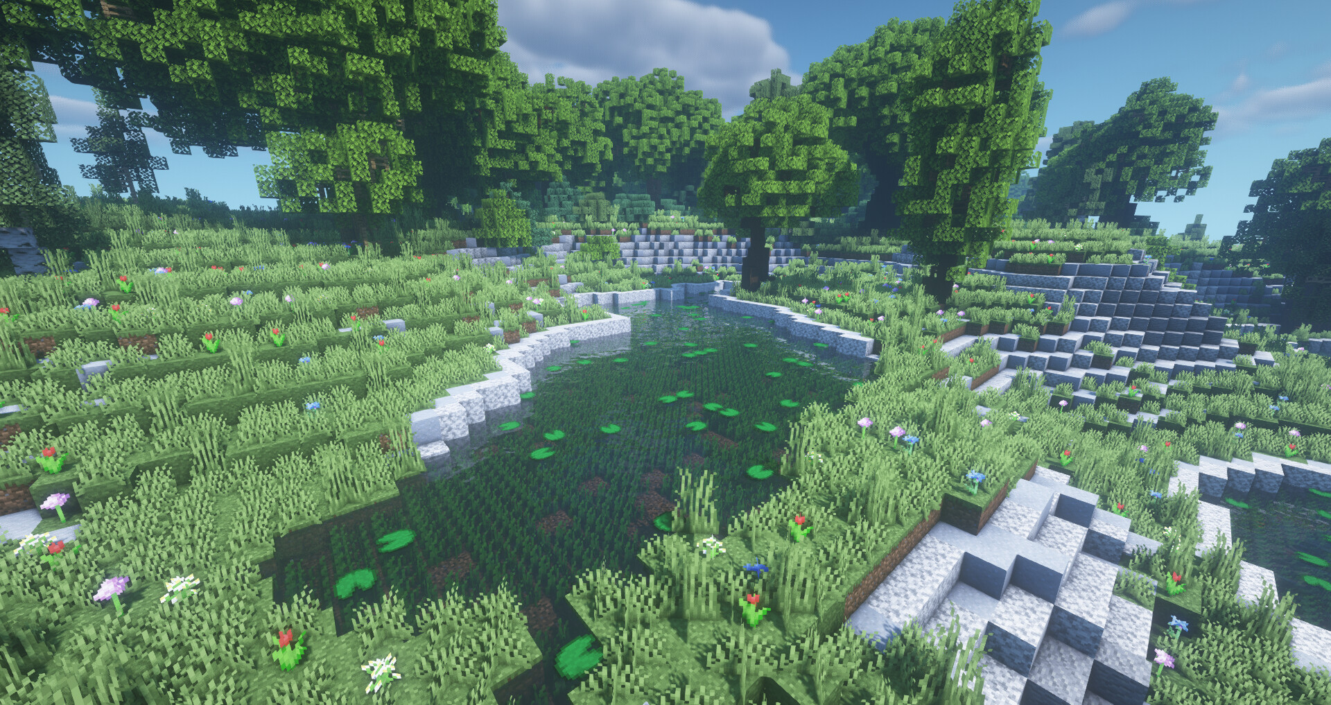 [1.17+] Terraced Island - Builder Map, 1k/1k | Custom Trees Minecraft Map