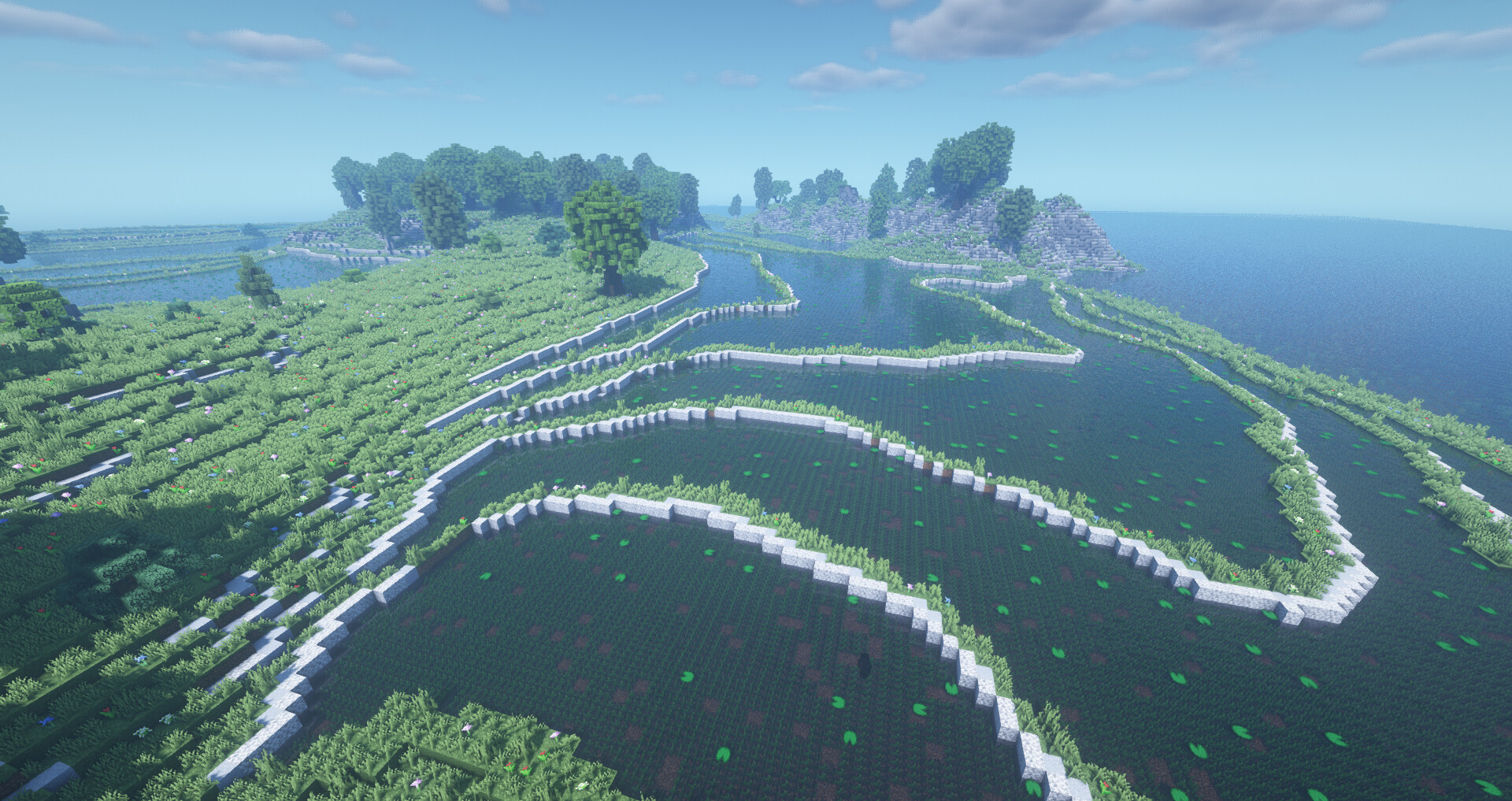 [1.17+] Terraced Island - Builder Map, 1k/1k | Custom Trees Minecraft Map